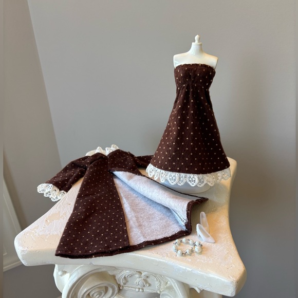 Barbie | Toys | Vintage Barbie Doll Brown Polka Dot Sundress Nightgown ...